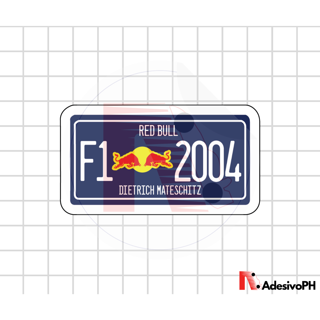 Red Bull Plate Number Sticker - RED BULL / MATTE / Waterproof ...