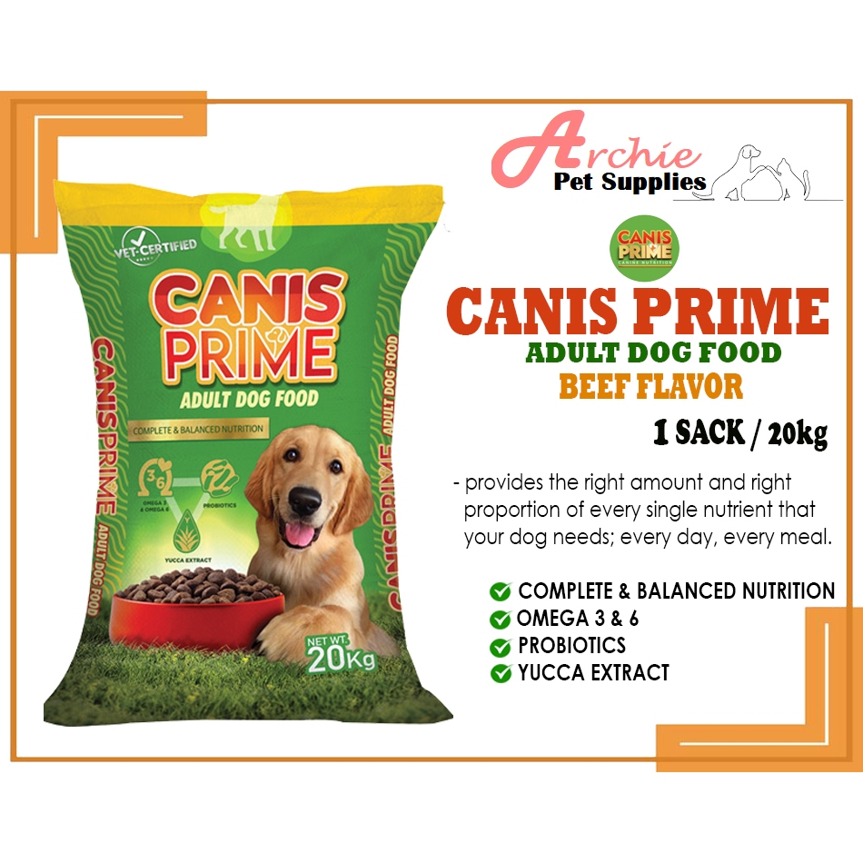 CANIS PRIME ADULT Dog Food - Beef Flavor | 20kg (1sack) | Shopee ...