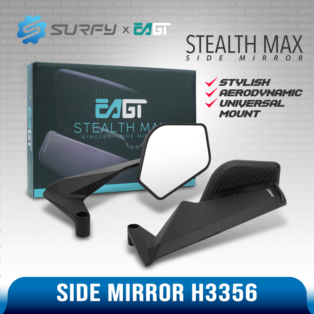 EAGT Stealth Max Side Mirror Aerodynamic Shape H3356 Adjustable HD ...
