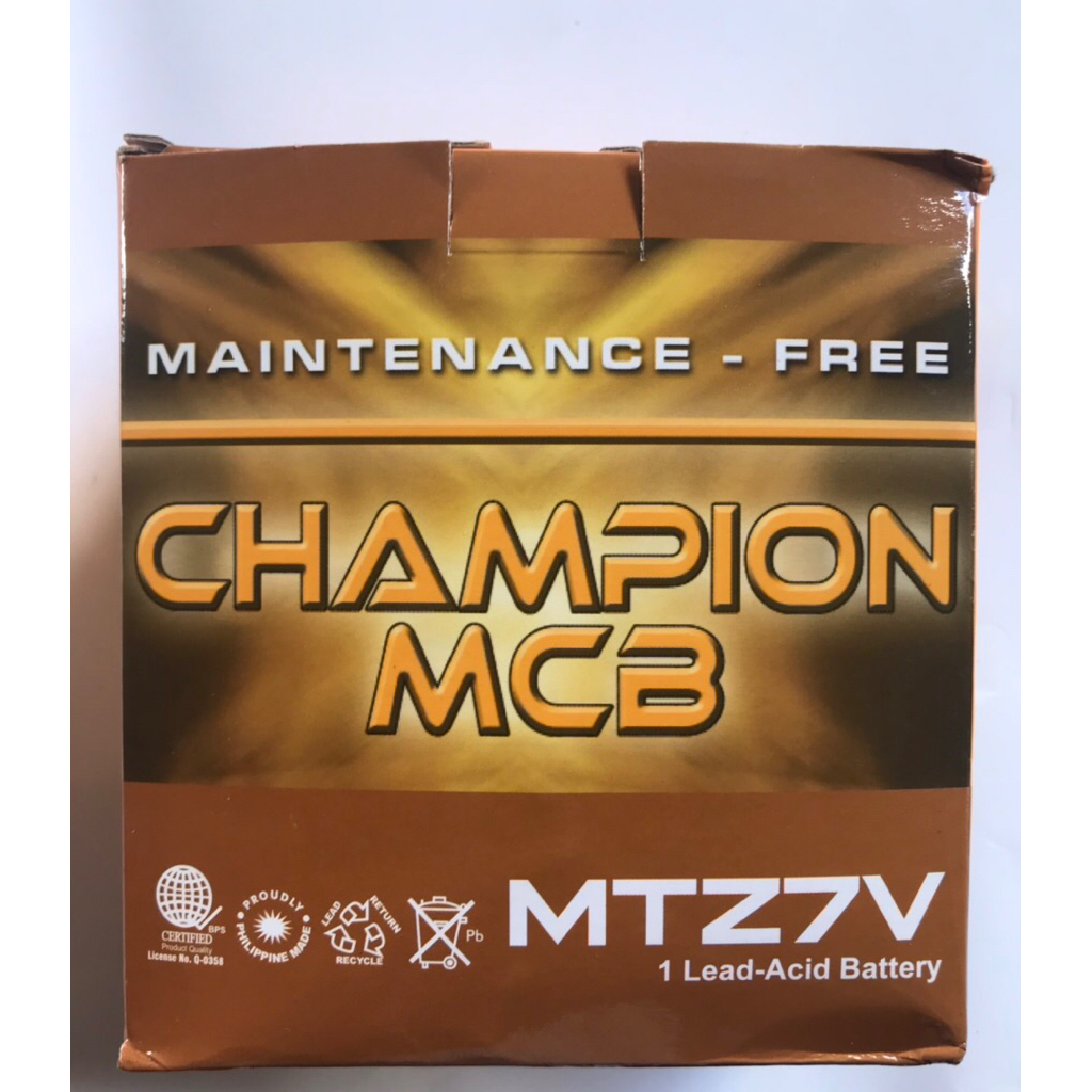 Motorcycle Battery MTZ7V Aerox V2,NMAX V1 Maintenance Free Champion COD ...