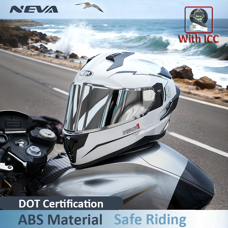 Neva Abs Material Full Face Helmet Dual Visor For Motorcycle With Icc ...