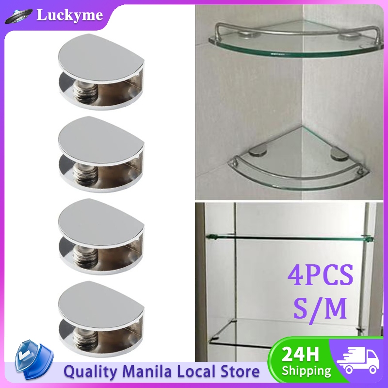 4PCS Durable Glass Clamps Shelves Half Round Glass Clamp Panel Bracket ...