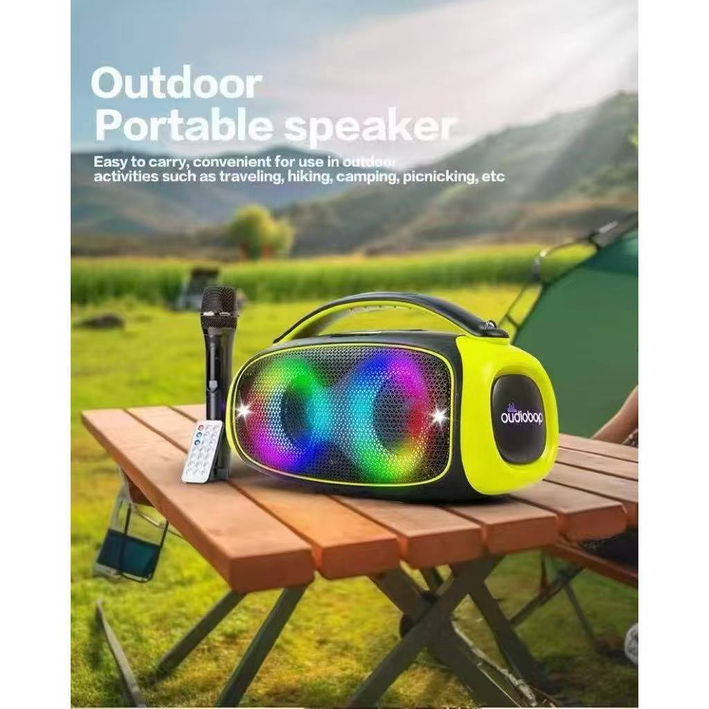 Audiobop Rechargeable Dual 6.5" Portable karaoke FM Bluetooth Speaker ...
