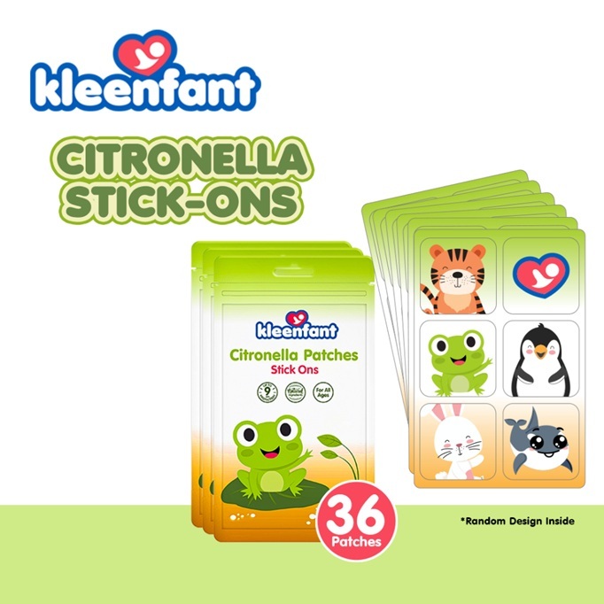 Kleenfant Citronella Stick-On Patches Hypoallergenic Mosquito Repellent ...