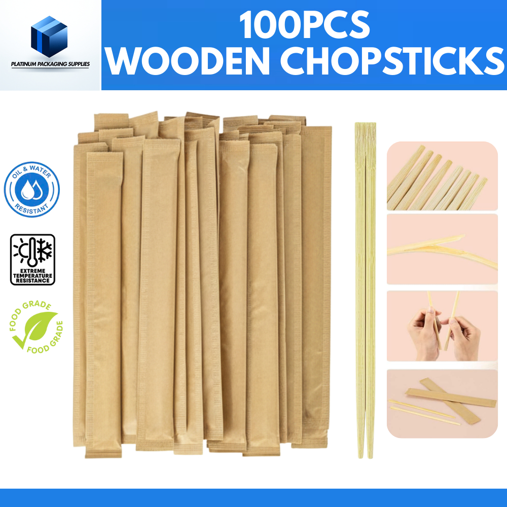 Platinum 100Pairs Wooden Chopsticks Disposable Bamboo Chopsticks Pack ...