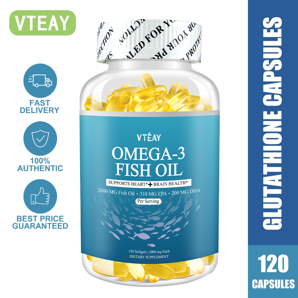 VTEAY Omega 3 Fish Oil Collagen Capsules Rich in DHA and EPA Fish Oil ...