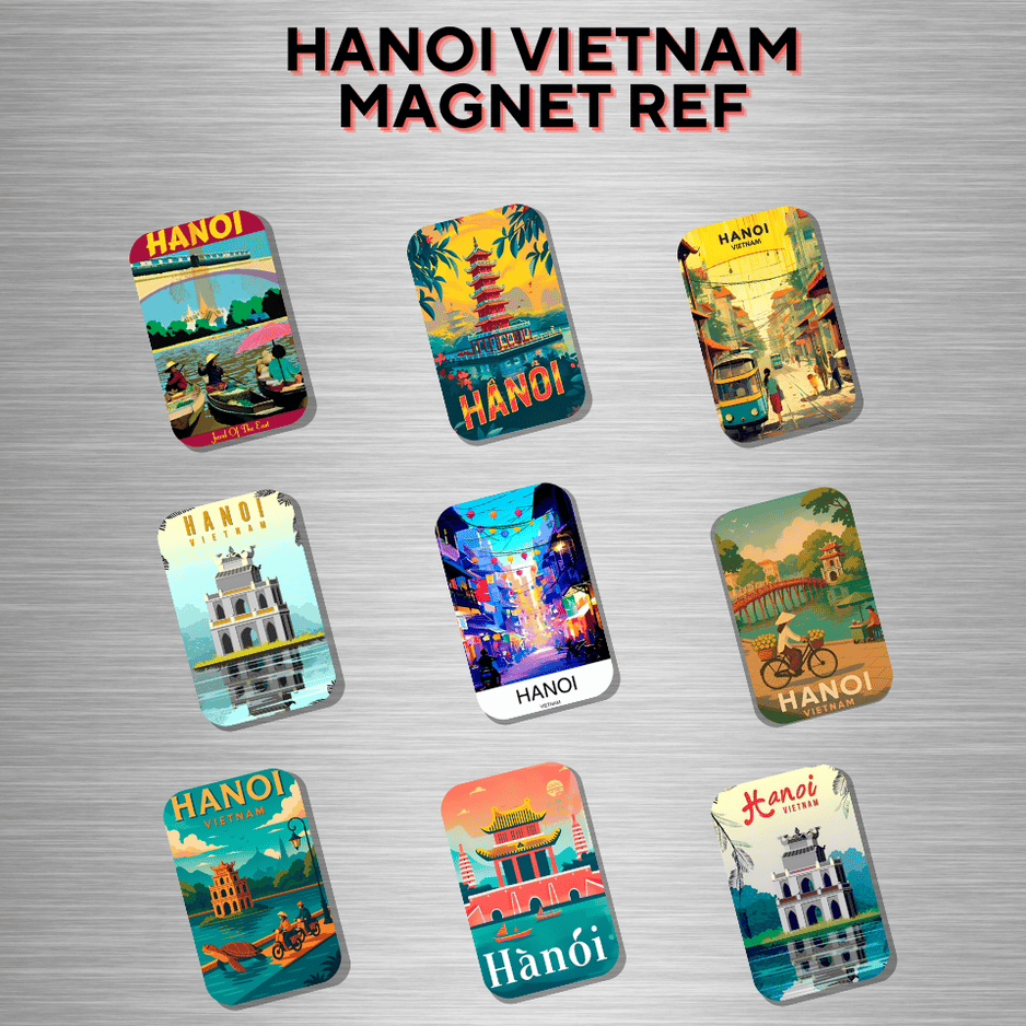 Vietnam Hanoi Souvenir Magnet Ref – Capital City Retro Design | ATM ...