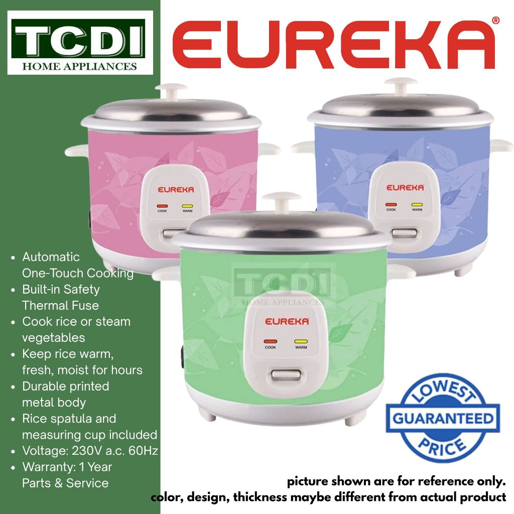 TCDI Eureka Rice Cooker ASSTD COLOR (ERC 1.0LM EP/ERC 1.5LM EP/ERC 1 ...