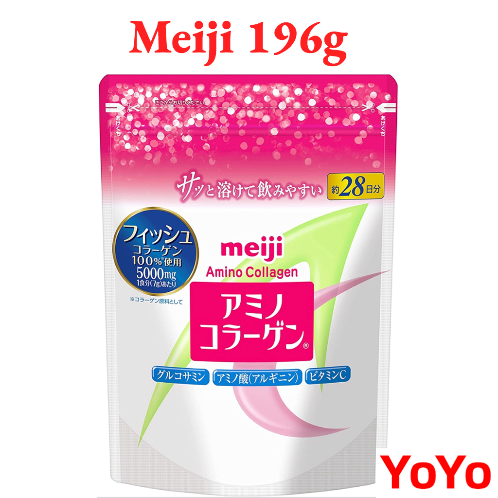 Meiji Amino Collagen Powder Beauty Food Refill 28days/196g (Pink ...