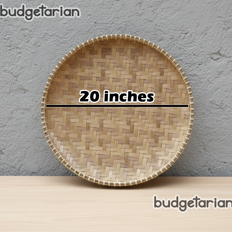 20-Inch Heavy-Duty Native Bilao Tray – Handwoven Round Basket Organiser ...