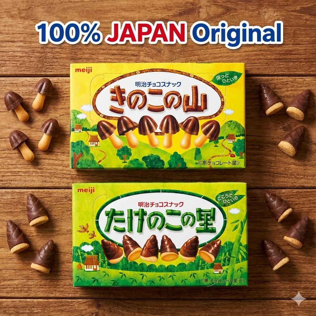 Meiji Takenoko no Sato & Kinoko no Yama – Japanese Biscuit Snacks ...