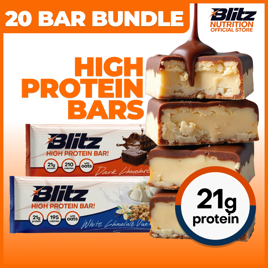 [20-Bar] Blitz Protein Bar Variety Pack(10 bars per flavor - Dark ...