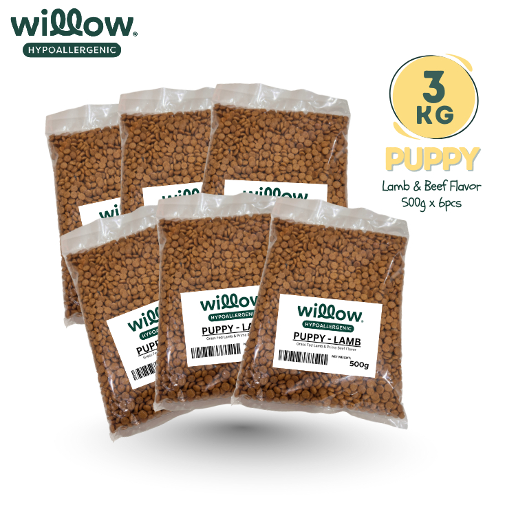 Willow Hypoallergenic Puppy Dry Food 3kg Lamb & Beef Flavor with ...
