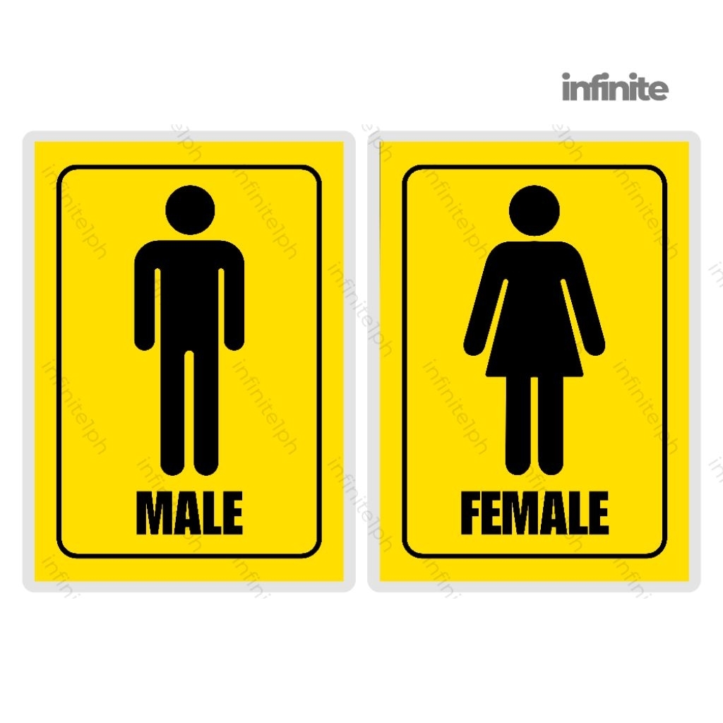 Male and Female - Restroom Laminated Signage A4 A5 Size - Bathroom ...