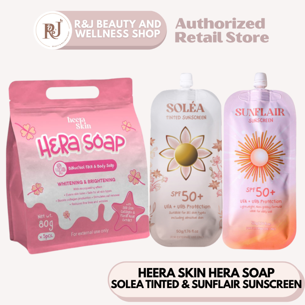 HEERA SKIN Hera Soap 80g Bakuchiol Face and Body Soap 5PCS PER POUCH Whitening and Brightening ...