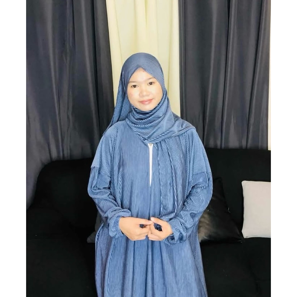 PRAYER DRESS ELECTRIC PLEATS WITH ATTACHED HIJAB | Shopee Philippines