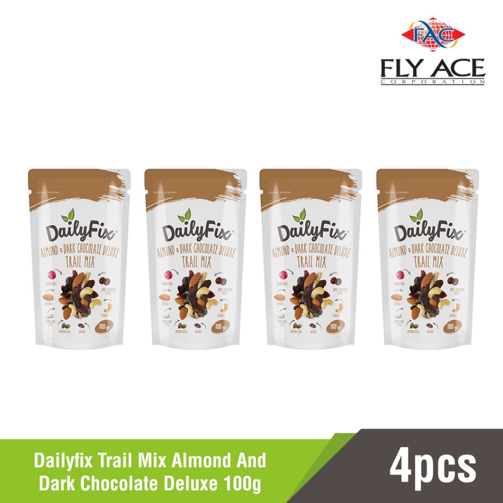DailyFix Trail Mix Almond And Dark Chocolate Deluxe 100g x 4 | Shopee ...