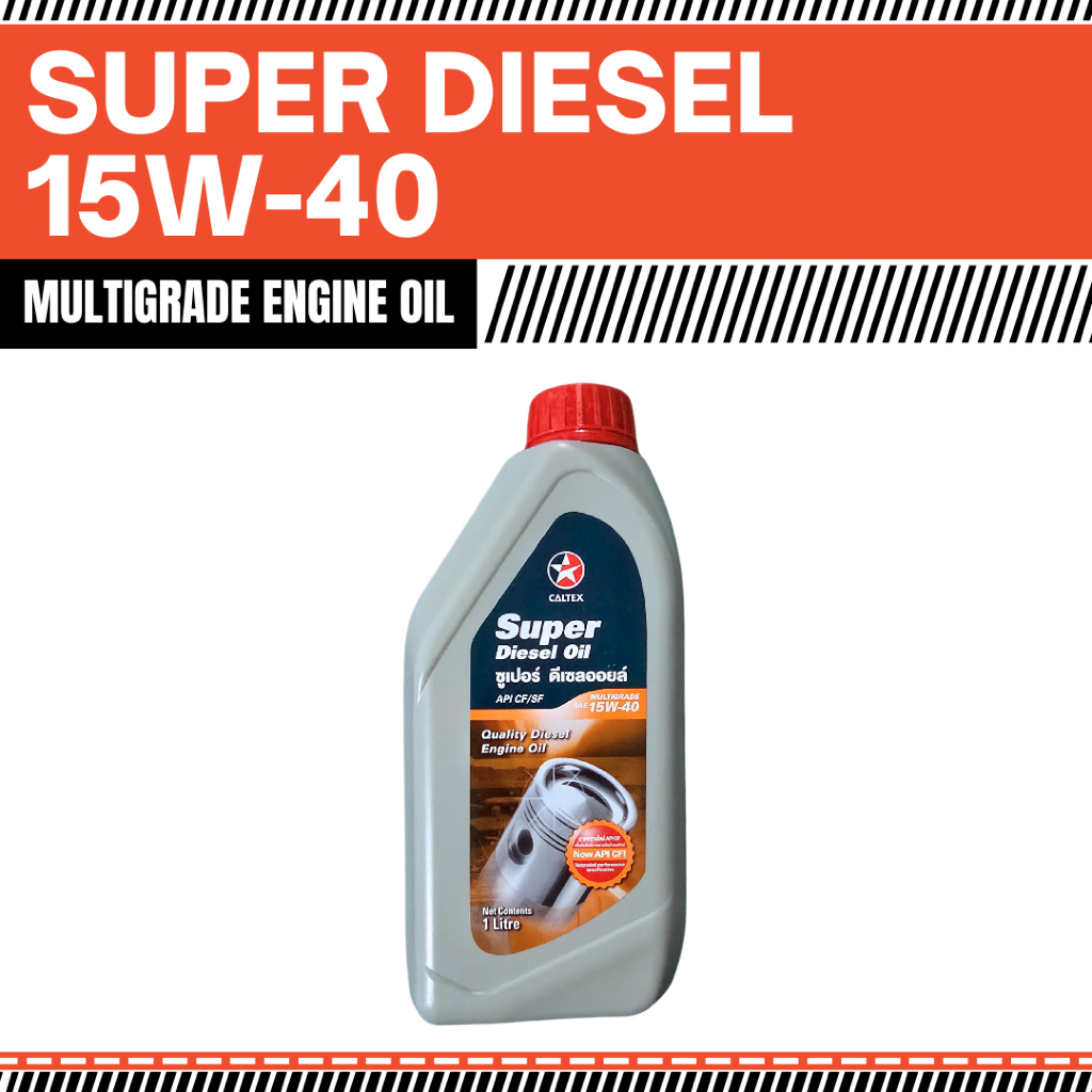 Caltex Super Diesel Engine Oil 15W-40 Heavy Duty Multigrade 1 Liter ...