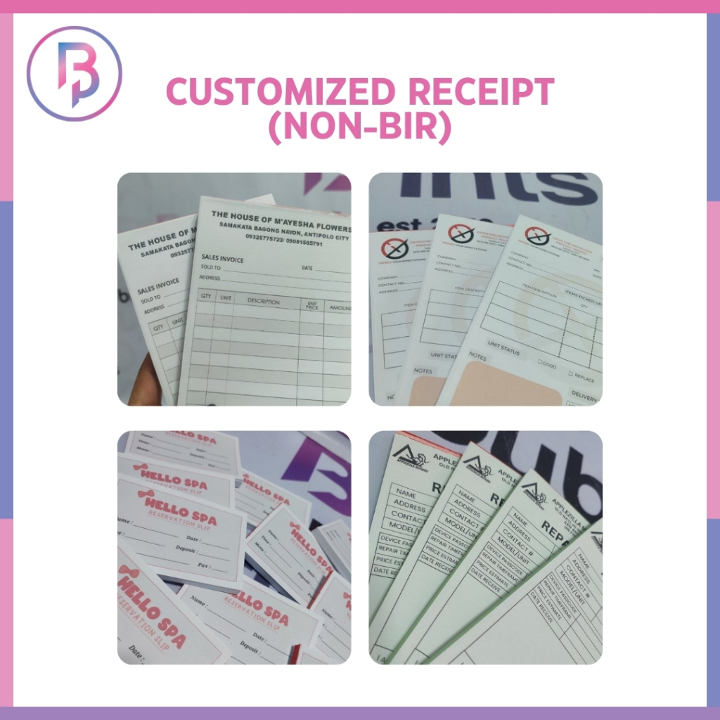 Customized Receipt (Non-BIR) | Personalized Pads | Non-Carbon | Lowest ...