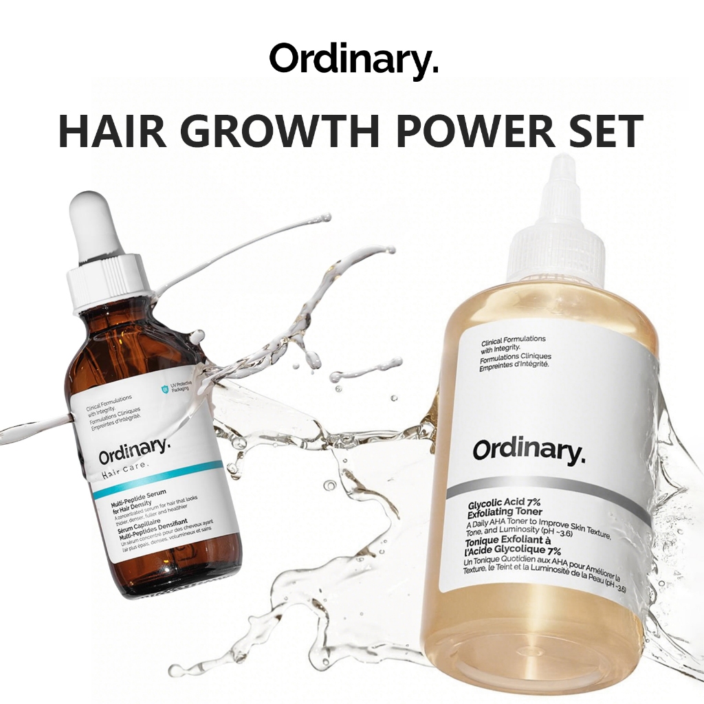 Ordinary Hair Growth Set : Hair Growth Serum & Glycolic Acid Tone Hair ...