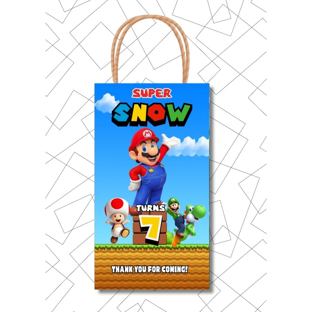 Customized Paper Party lootbags(SUPER MARIO) | Shopee Philippines