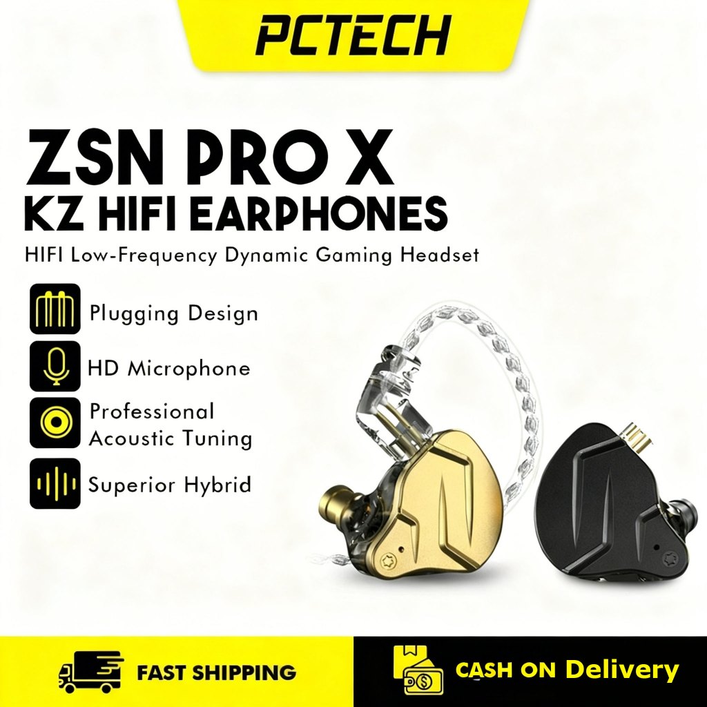KZ Headset ZSN Pro-X 1BA+1DD Hybrid Double Magnetic Dynamic Gaming ...