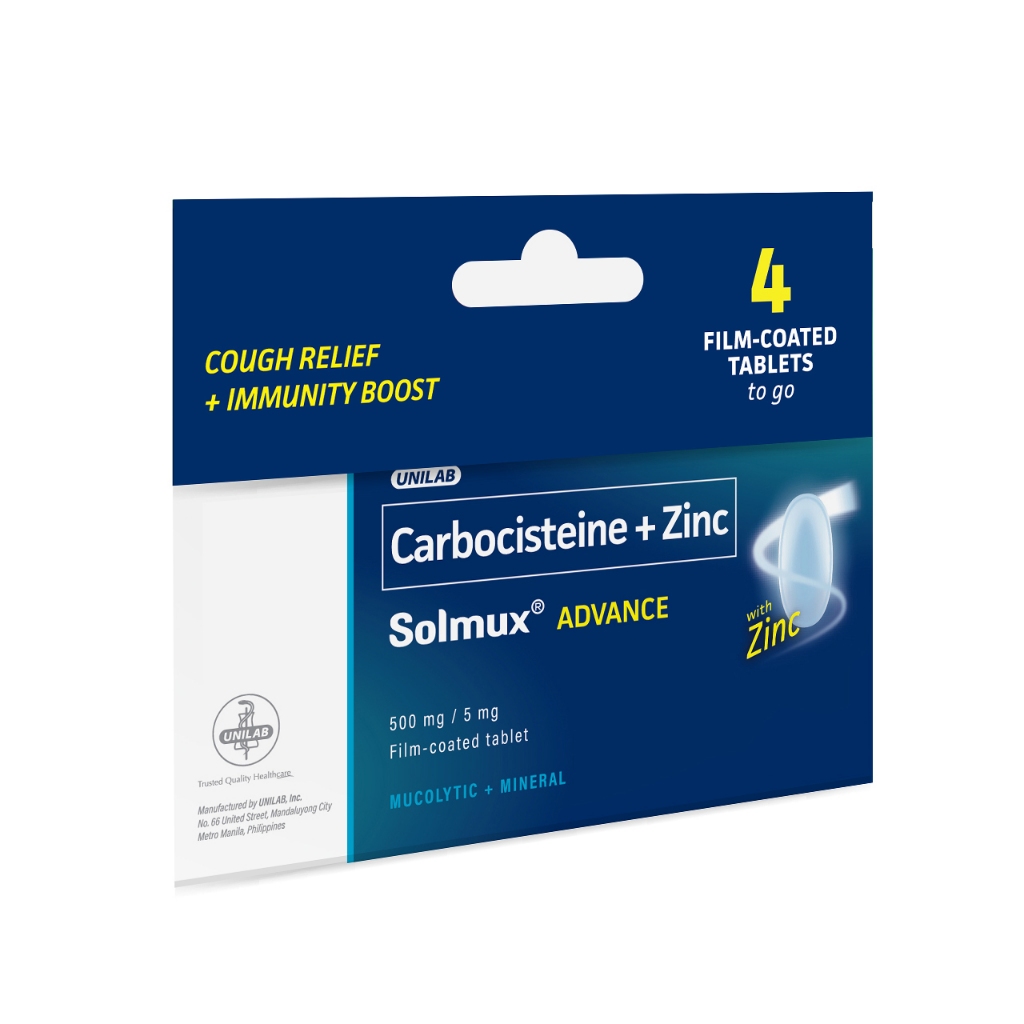 Unilab Solmux Advance 4 Tablets - Cough with Phlegm Medicine ...