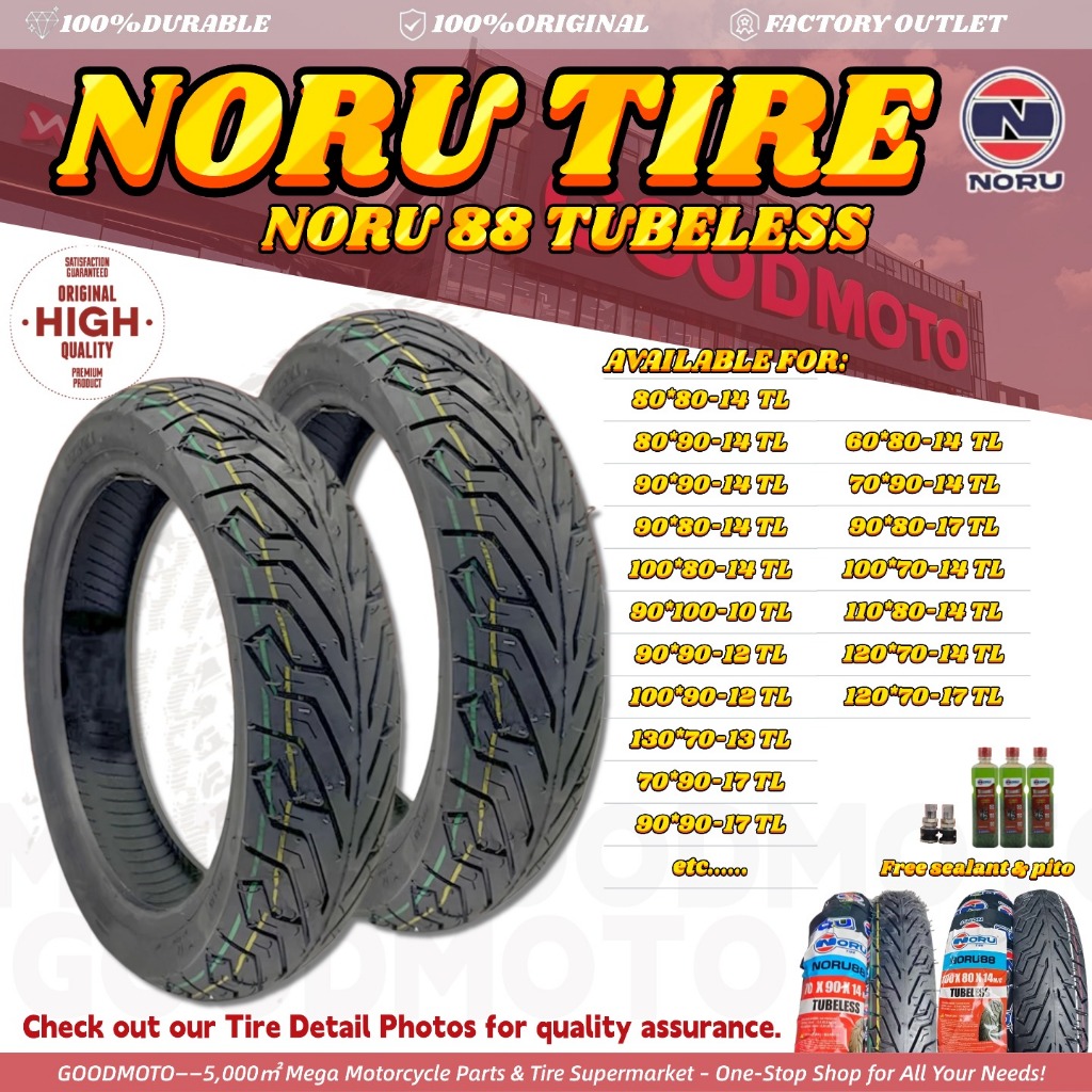 NORU TIRE 8PR CLICK/MIO/NMAX/ADV/BURGMAN/PCX/AERPX TUBLESS HIGH-QUALITY ...