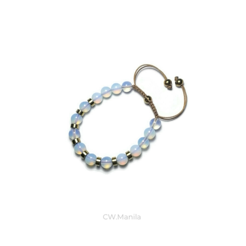 CW Manila - DlANA Adjustable Bracelet - 8mm Moonstone with Gold ...