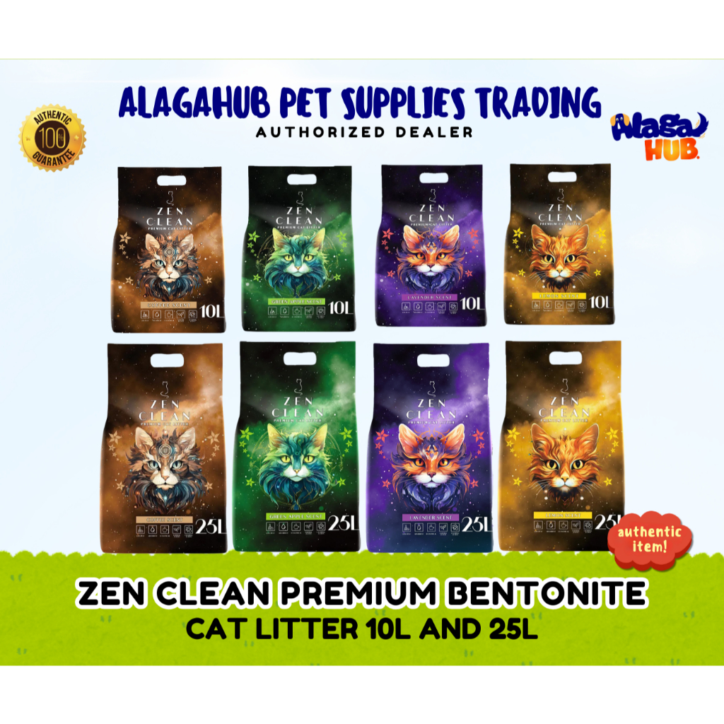 ALAGA ZEN CLEAN PREMIUM BENTONITE CAT LITTER SAND 10L AND 25L | Shopee ...
