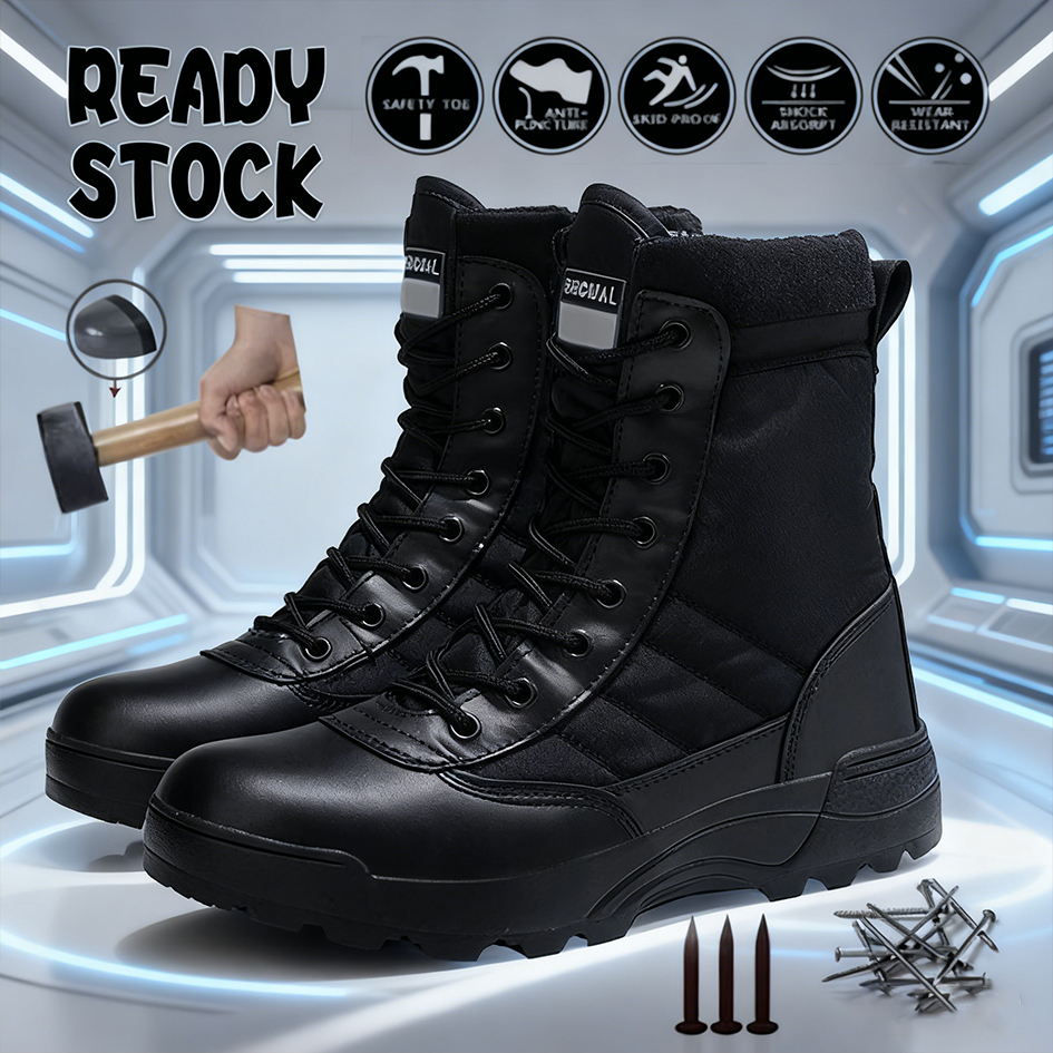 Tactical Boots Outdoor Tactical Shoes Bottom Work Protective Safety Man ...