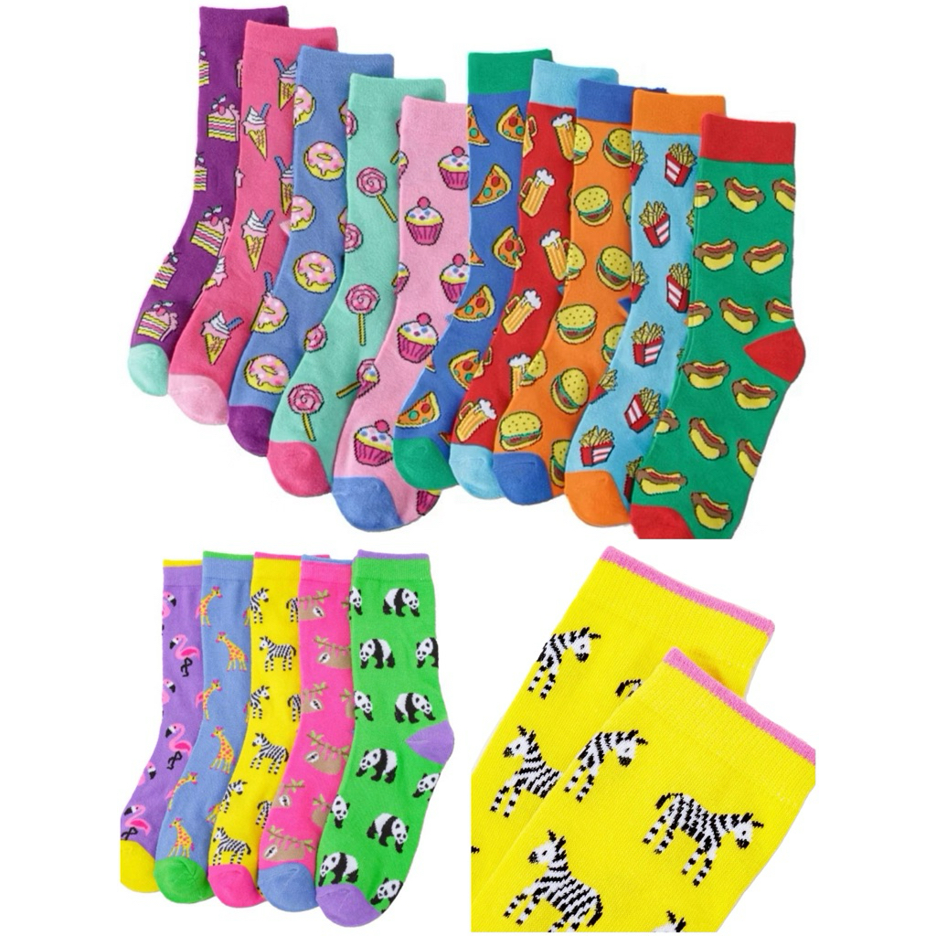 Iconic Socks 5 Pairs Set Snacks Desserts Fastfood Ice Cream Donut ...
