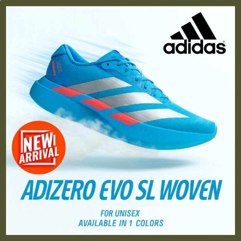 Adidas Adizero EVO SL Woven Unisex Running Shoes - Solar Blue/Silver ...