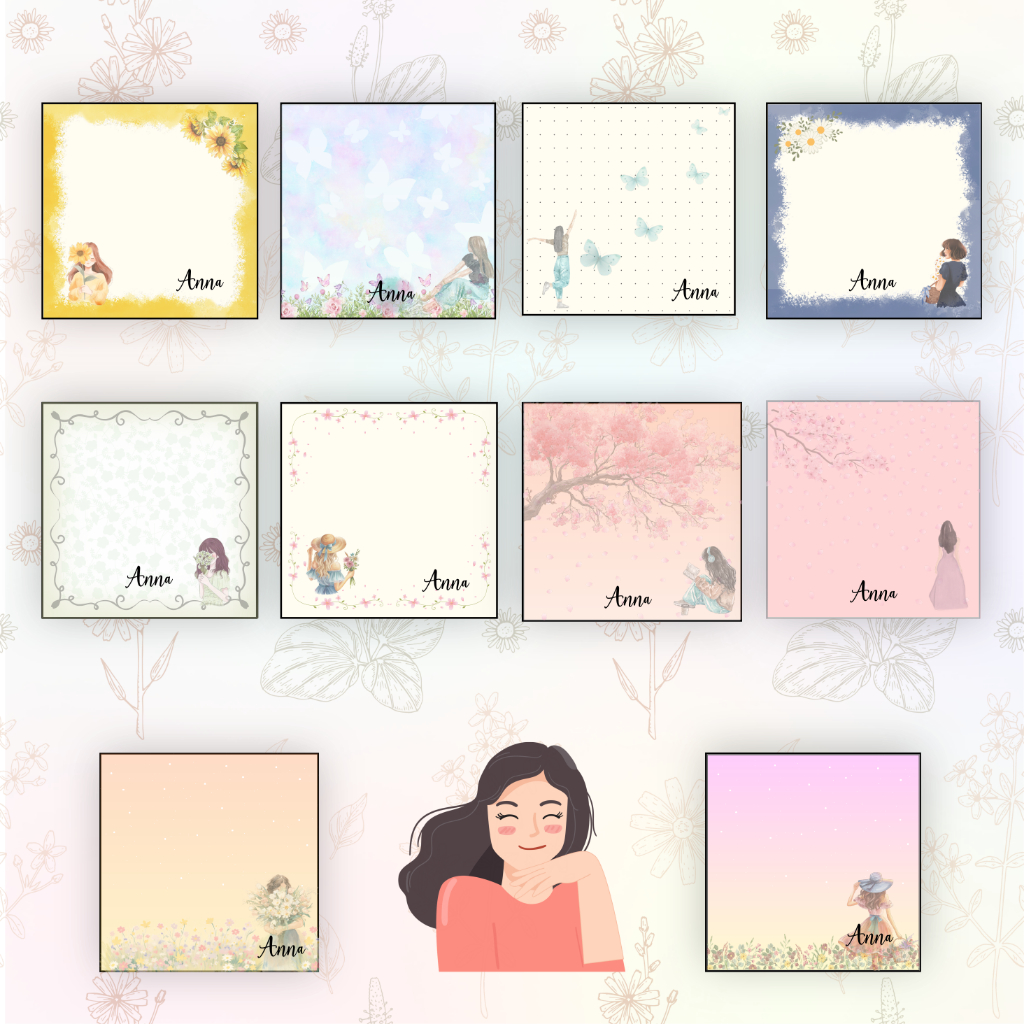 Personalized Colorful Memo Pad/Cute Aesthetic Notes/Floral & Pastel ...