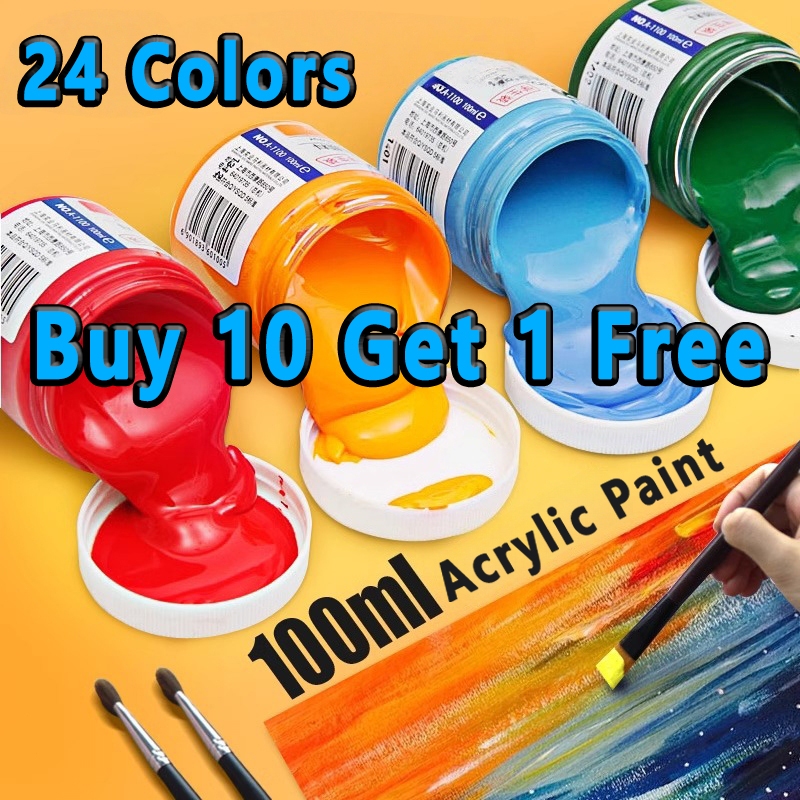 100ML Acrylic Paint Set for Painting Poster Textile Fabric Glass Art ...