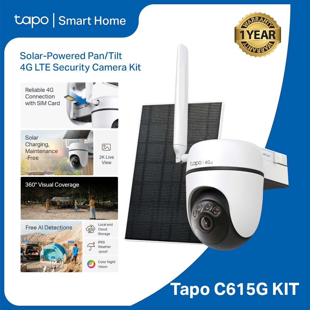 Tapo Official Store | TP-Link | C615G KIT | Solar-Powered | Pan/Tilt ...