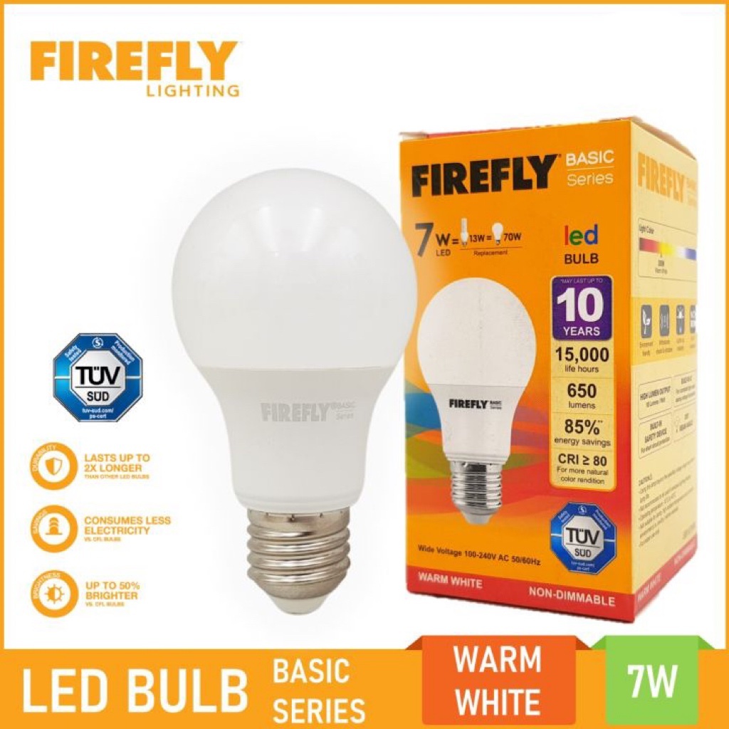 Firefly 7 watts warmwhite per pc light bulb light | Shopee Philippines