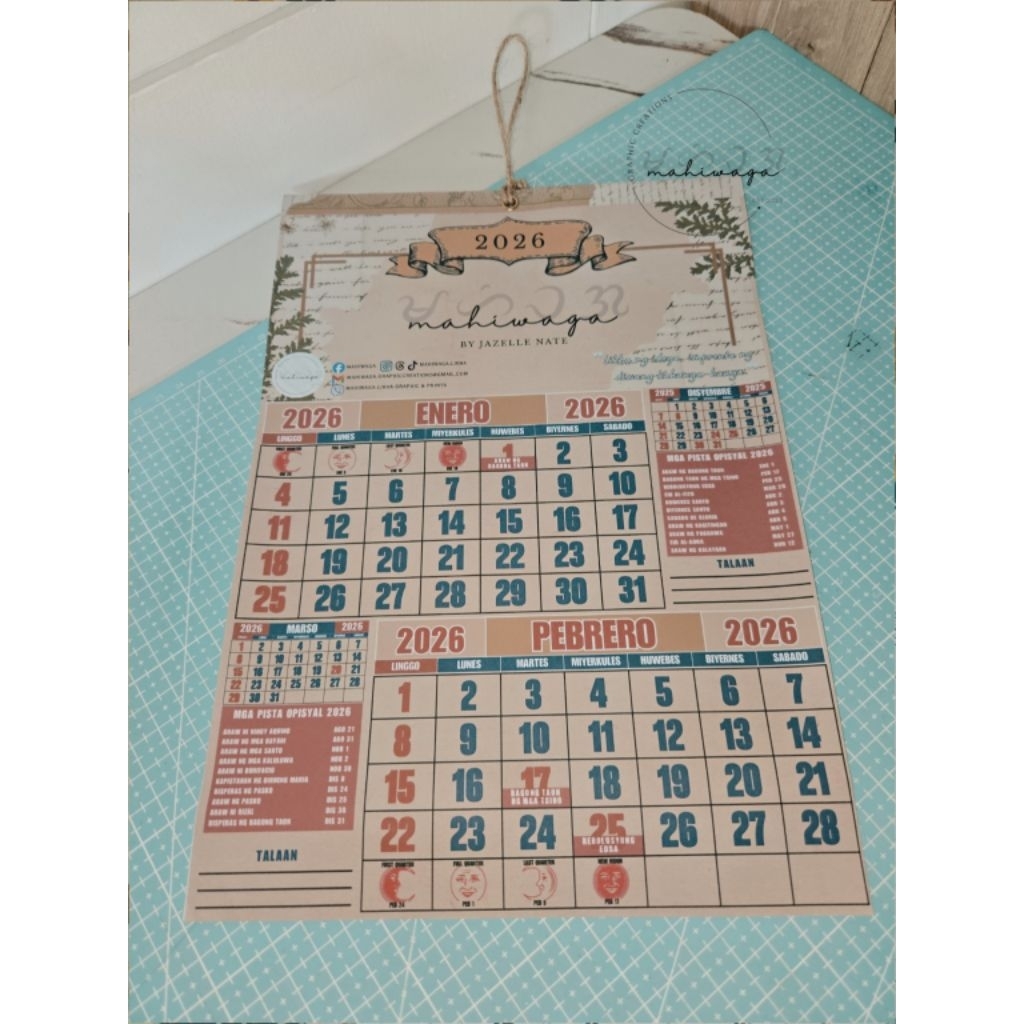 VINTAGE WALL CALENDAR A4 (Tagalog Version) | Shopee Philippines
