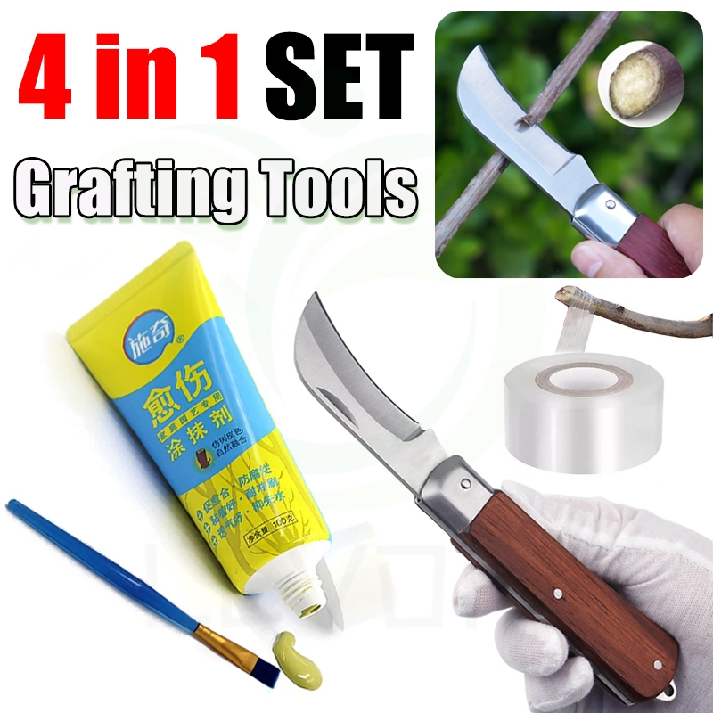 4in1Set Garden Grafting Pruning Tool Tree Seedling Grafting Scissor ...