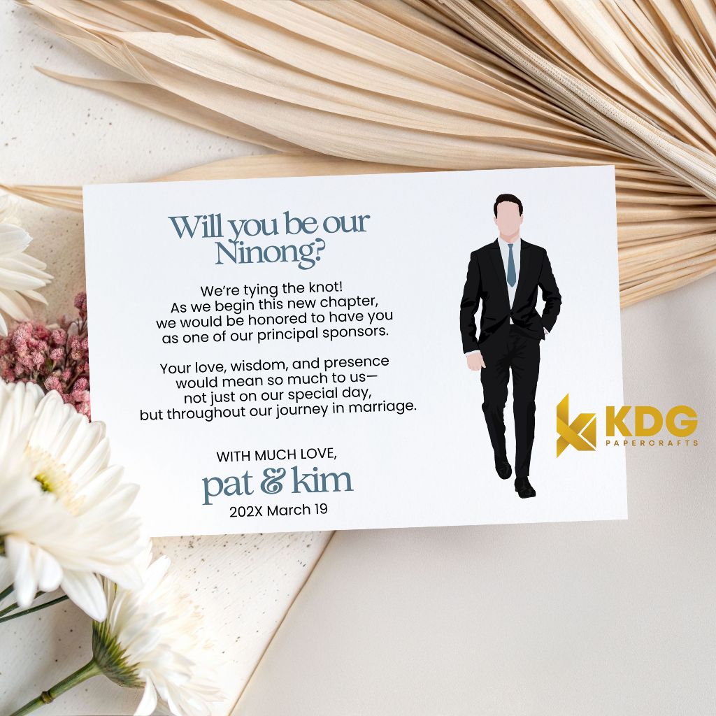 3 pcs - Will You Be our Ninong / Principal Sponsors Proposal Card - 4r ...
