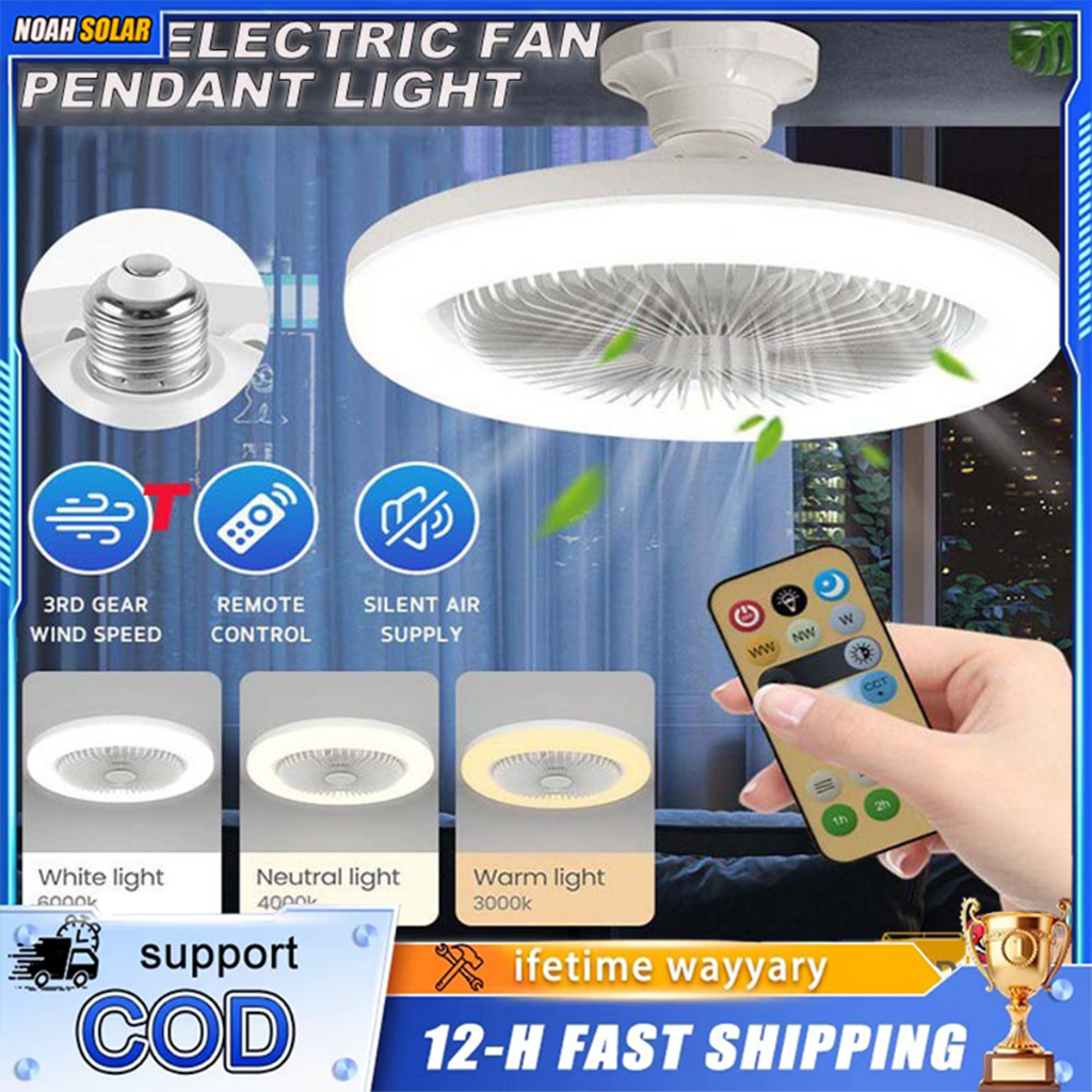 Smart 3-in-1 Ceiling Fan with Remote Control 3-Speed Lighting Base for ...