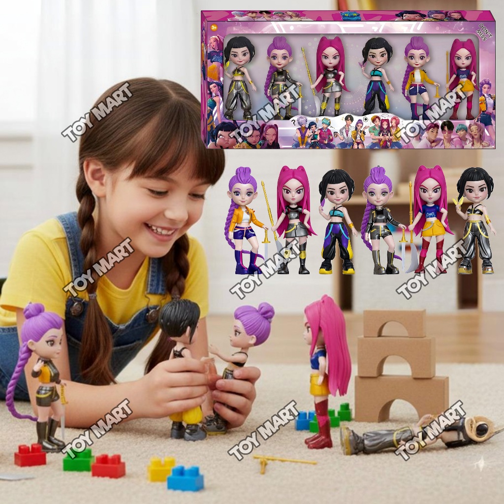 6 Pcs/Set K-POP Demon Hunter Mini Figures Party Cake Topper Decorations ...