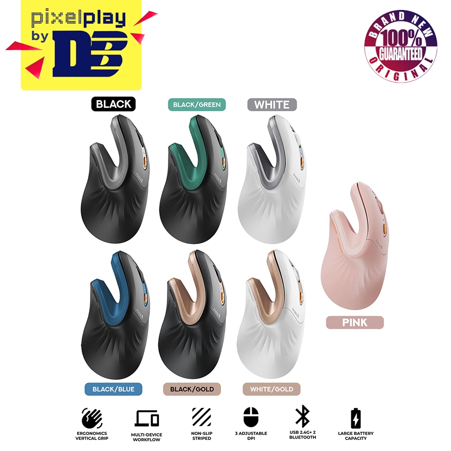 ProtoArc EM11 NL Rechargeable Multi-Device Ergonomic Vertical Mouse ...
