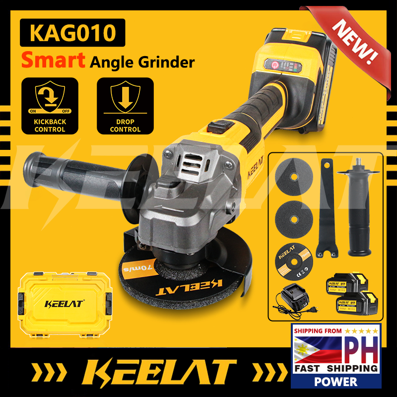 KEELAT KAG010 Smart KickBack Control Cordless Angle Grinder Drop ...
