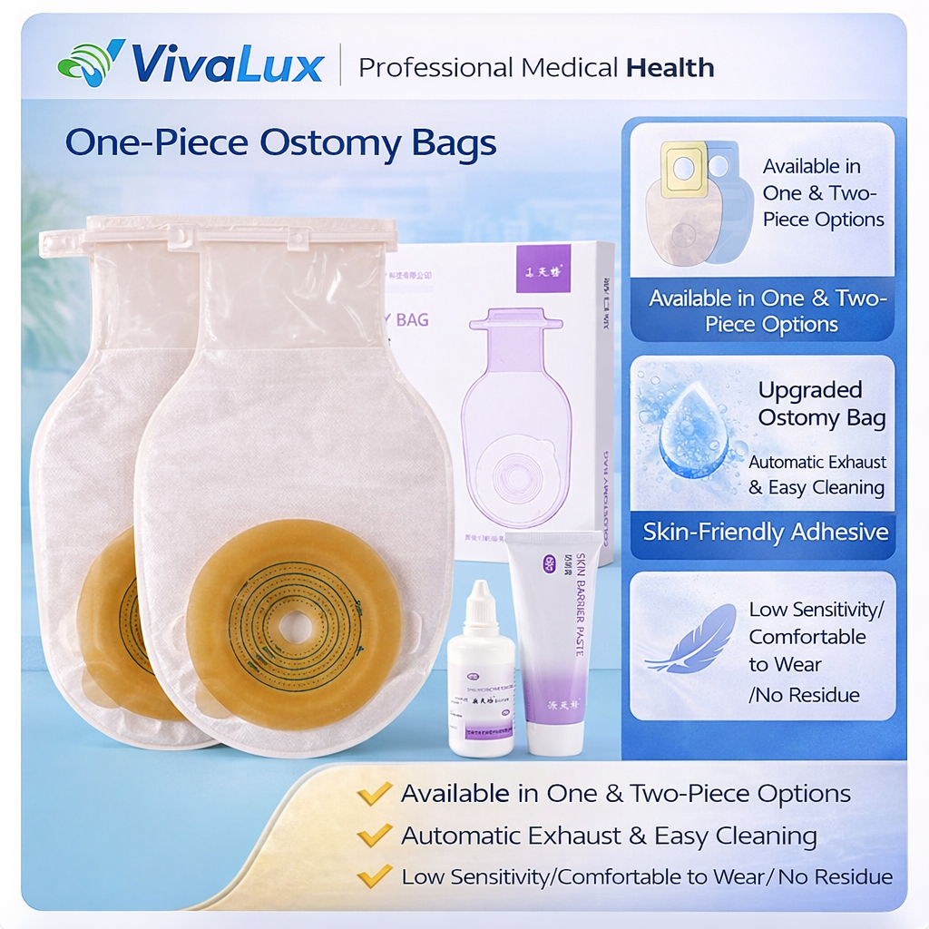 One-piece Colostomy Bag with Flexible Skin Barrier Waterproof Ostomy ...