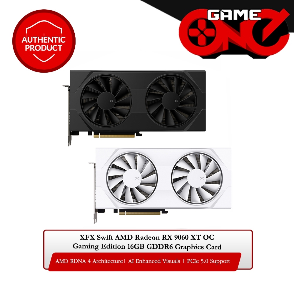 XFX Swift AMD Radeon RX 9060 XT OC Gaming Edition Dual Fan 16GB GDDR6 ...