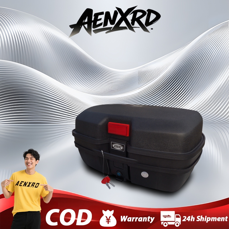Motorcycle 34L Top Box: Hard Plastic/Alloy with Backrest & Helmet ...