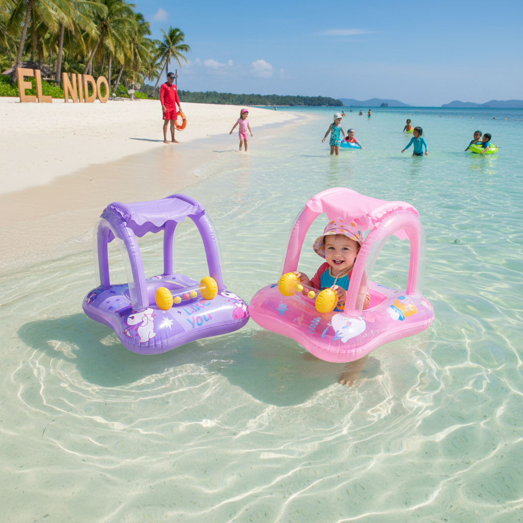 Children's awning swimming ring Baby sunscreen inflatable salbabida ...
