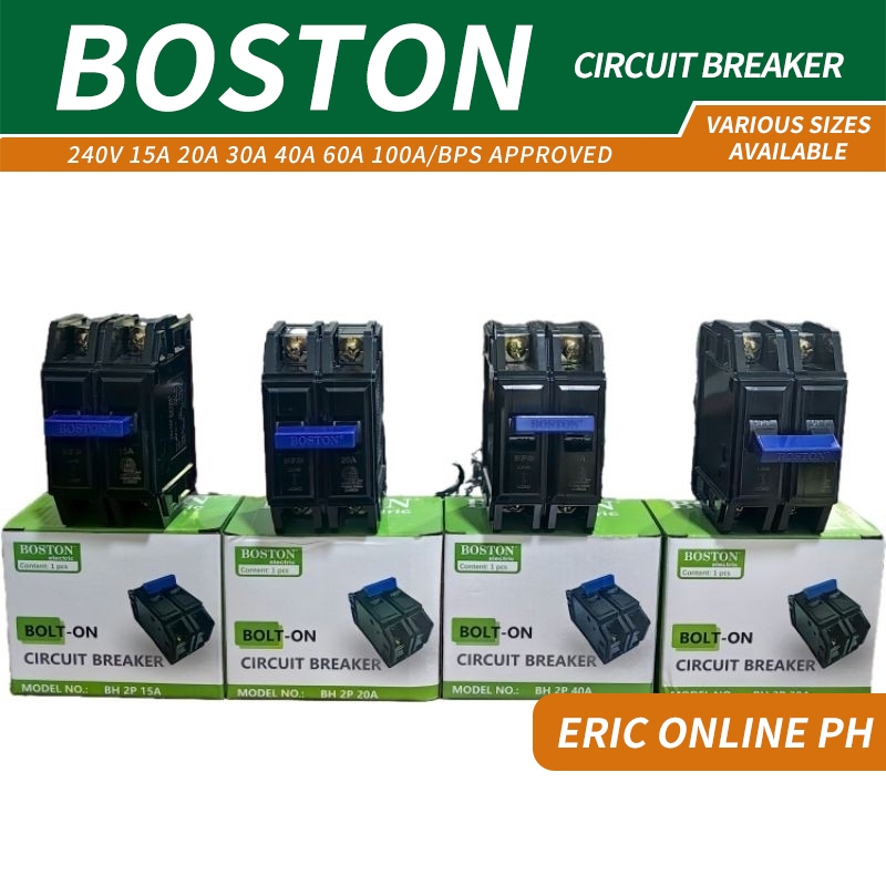 BOSTON CIRCUIT BREAKER BOLT-ON &PLUG-IN BH 2p,240v 15A 20A 30A 40A 60A ...