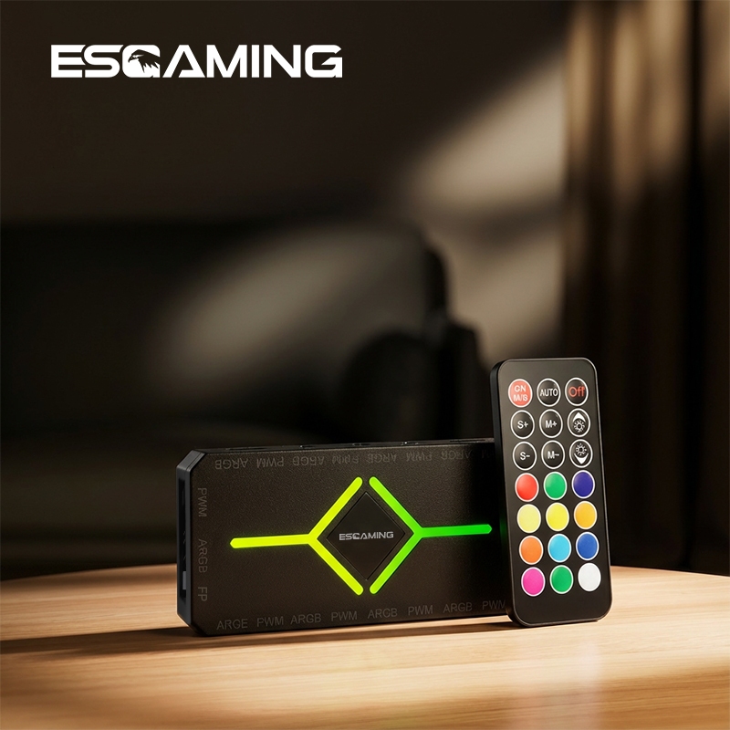 ESGAMING CPU Fan Cooler Smart Hub 5V 3PIN ARGB 4 Pin PWM PC RGB ...